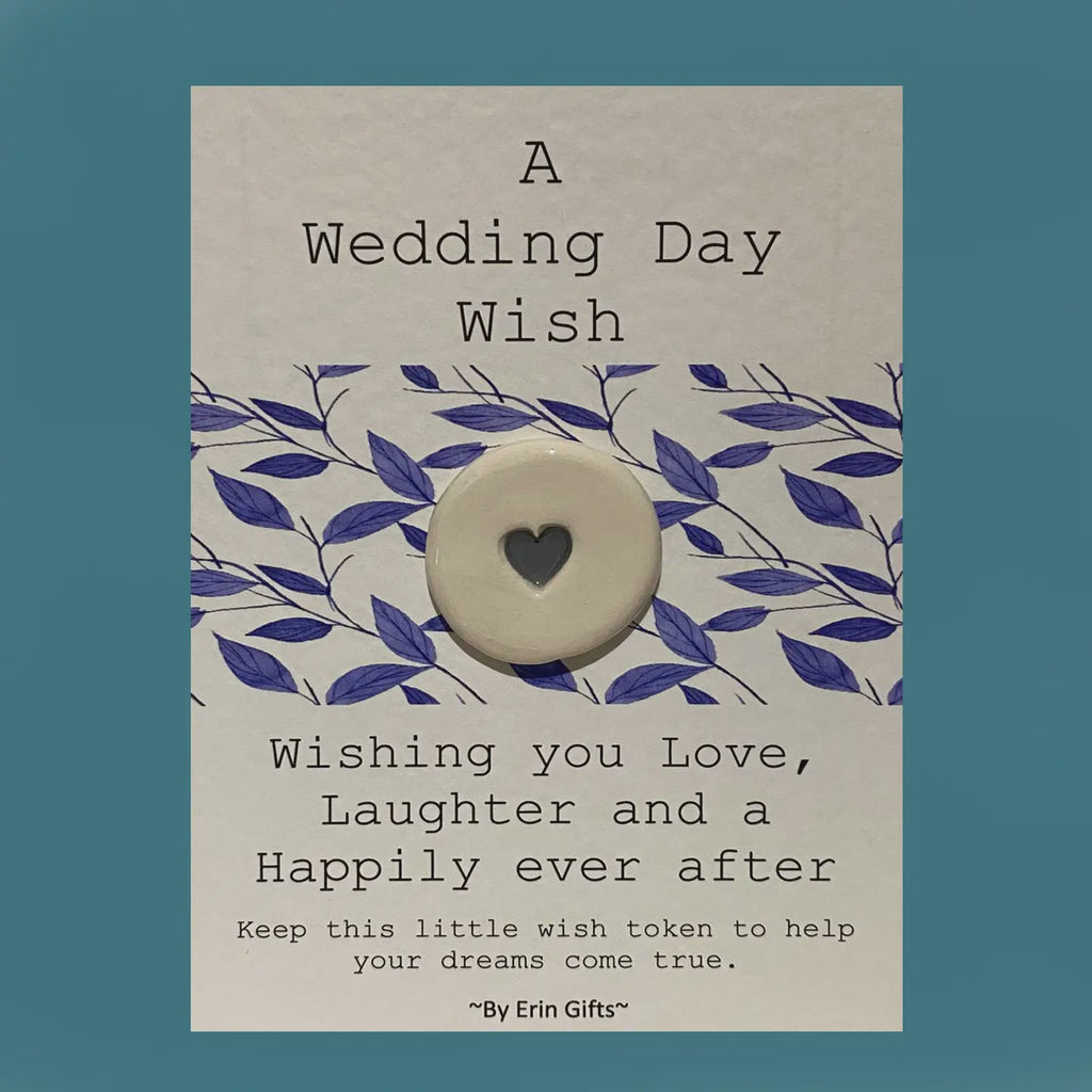 Token: Ceramic Pocket Wish Token - A Wedding Day Wish - White - By Eri ...